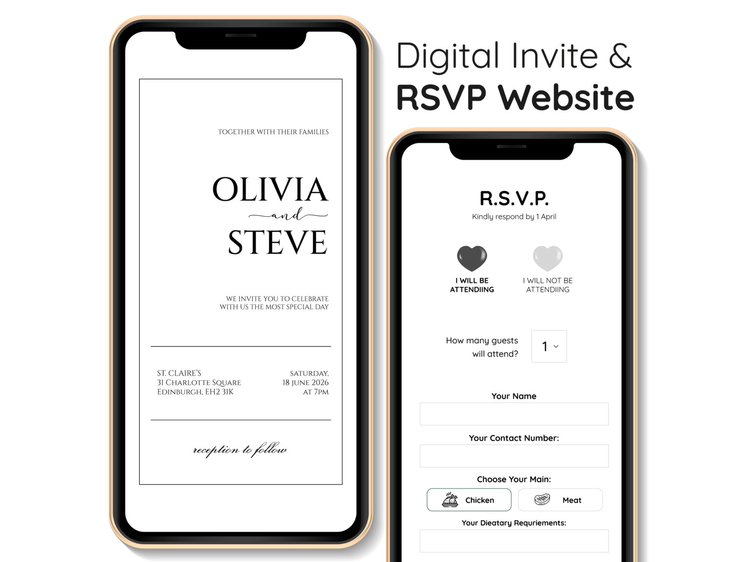 invitationzon.com – digital rsvp invite – mini wedding website with rsvp