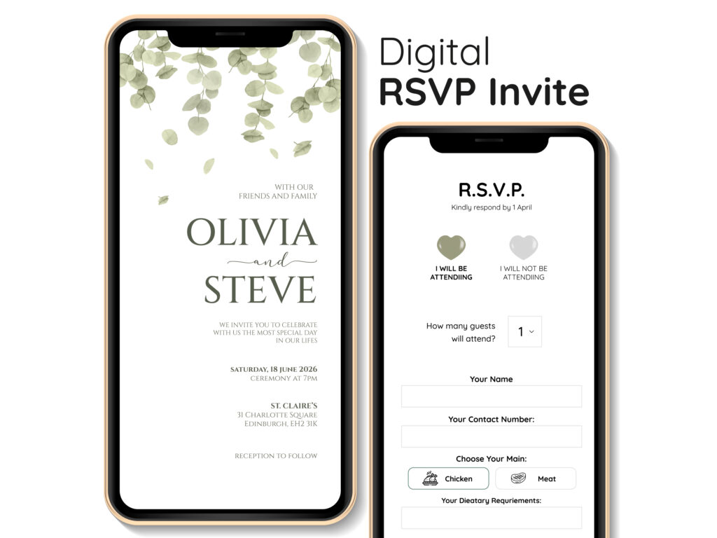 Digital Wedding Invitation & RSVP – Mini Wedding Website ...